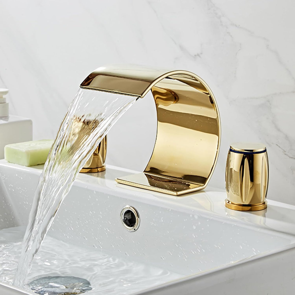 Bali - Bathroom Washbasin Waterfall Faucet Three Hole/3-Piece Split