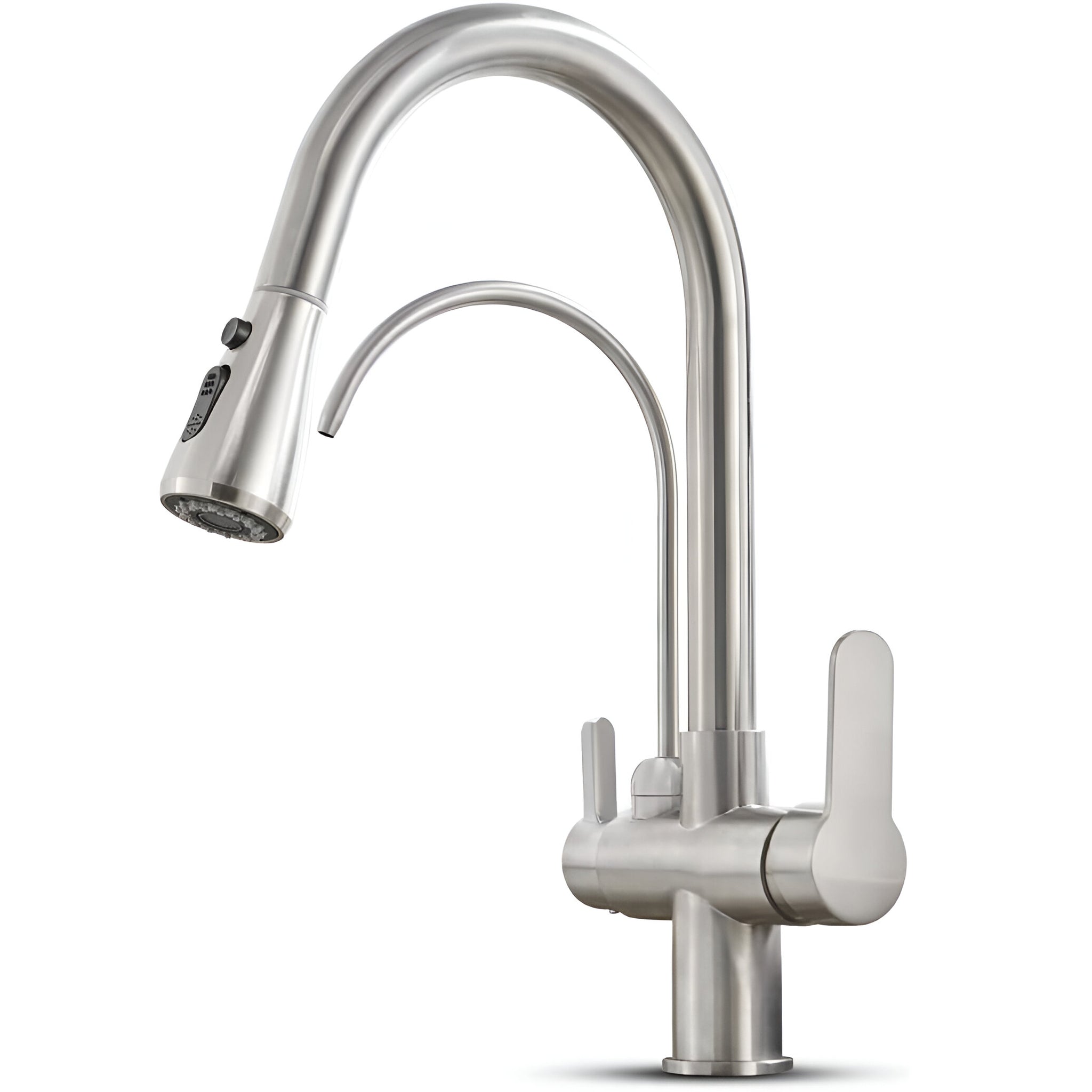Karlstad - Three-Way Kitchen Faucet with Filter Tap & Pull-Out Spout f